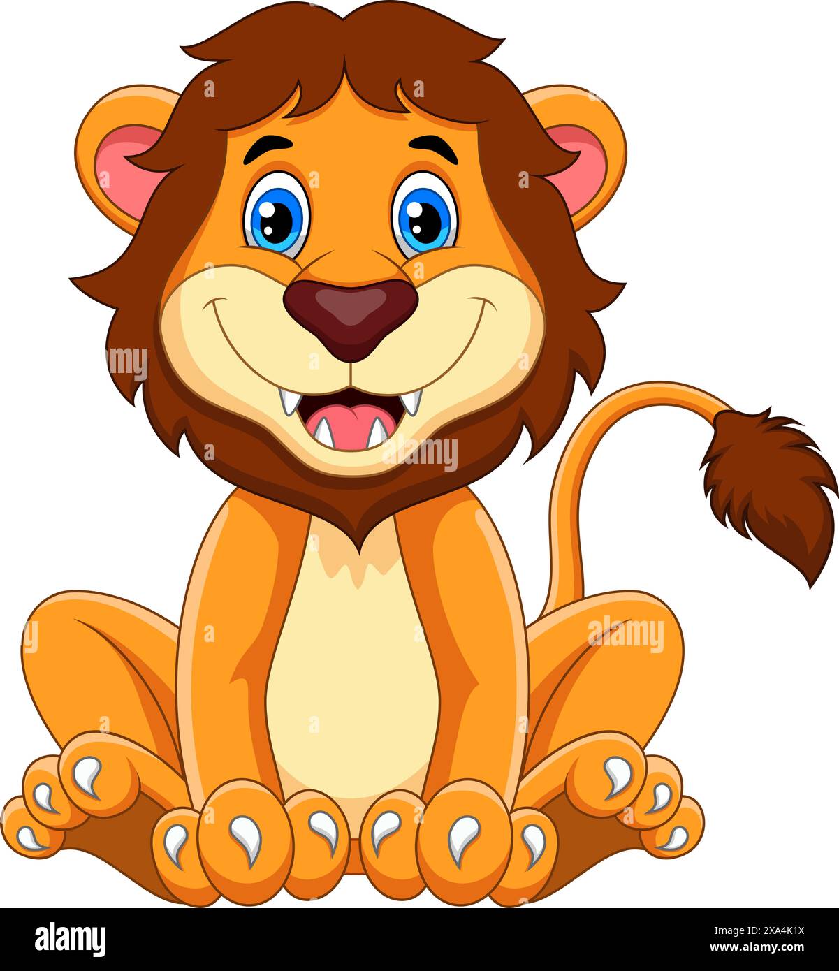 Cute cartoon lion isolated on white background Stock Vector Image & Art ...