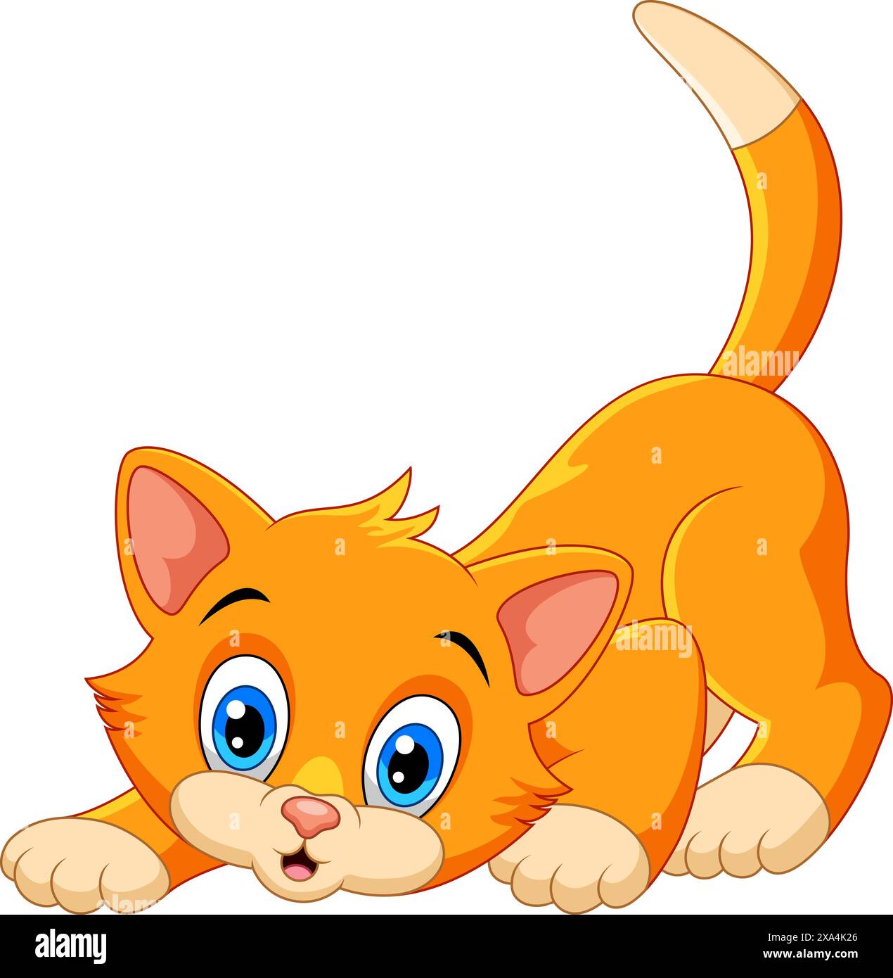 Cute little cat cartoon isolated on a white background Stock Vector ...