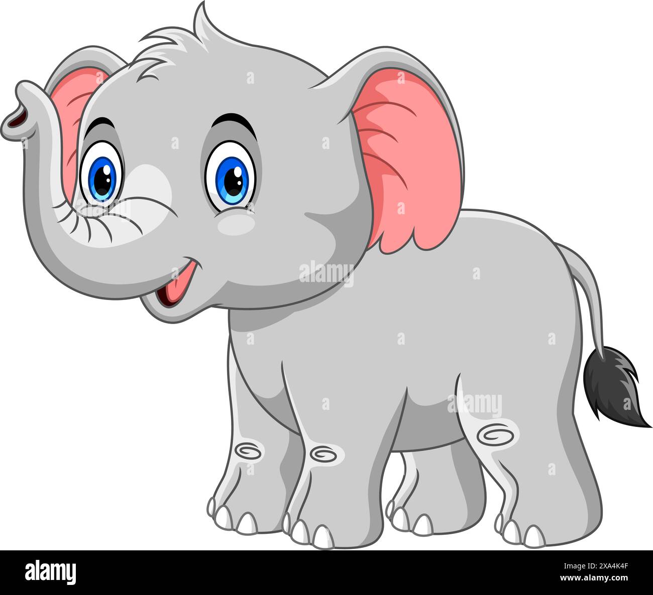Vector illustration of cute elephant cartoon isolated on white ...