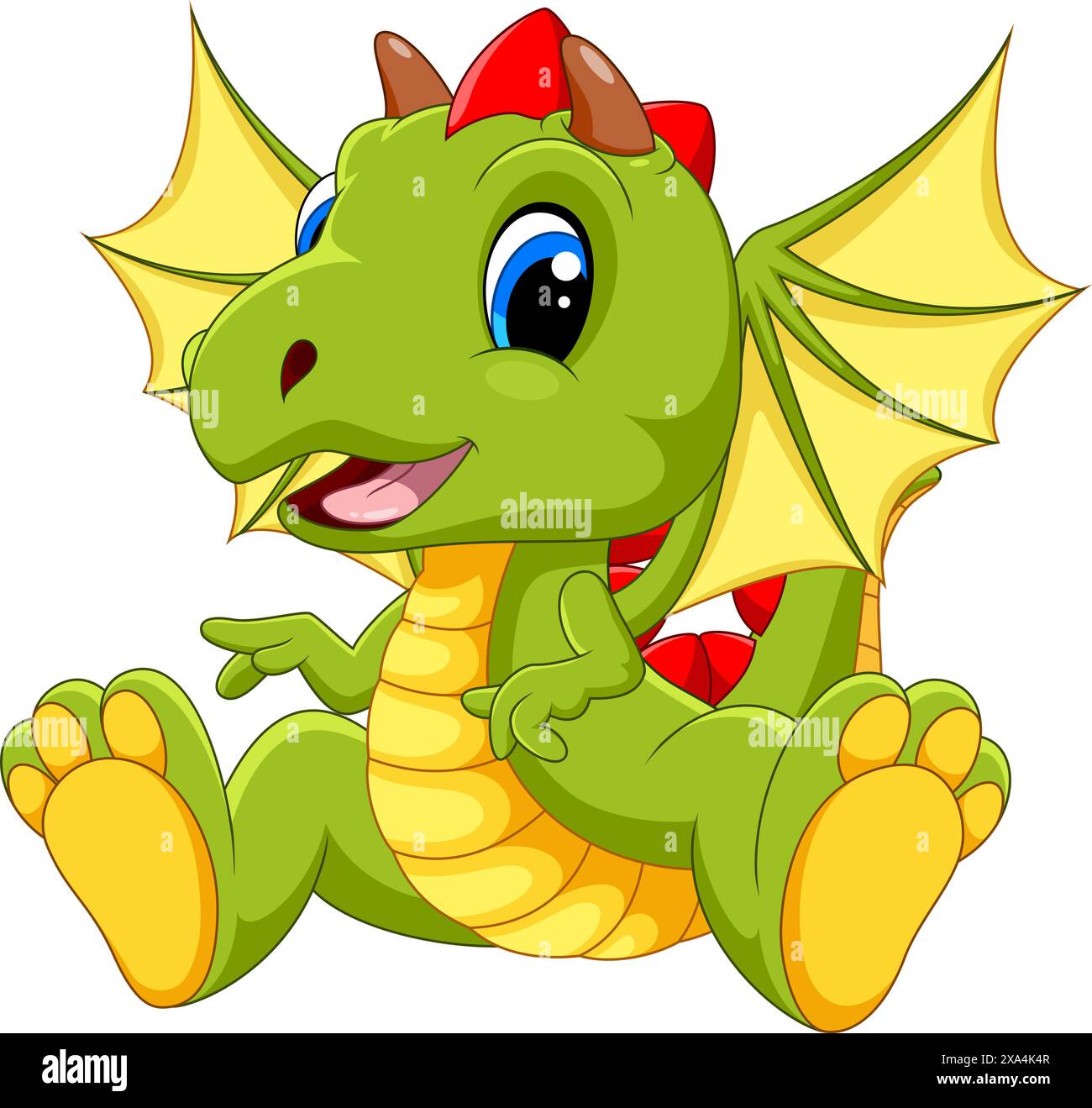 Vector illustration of Cute dragon cartoon isolated on white background ...