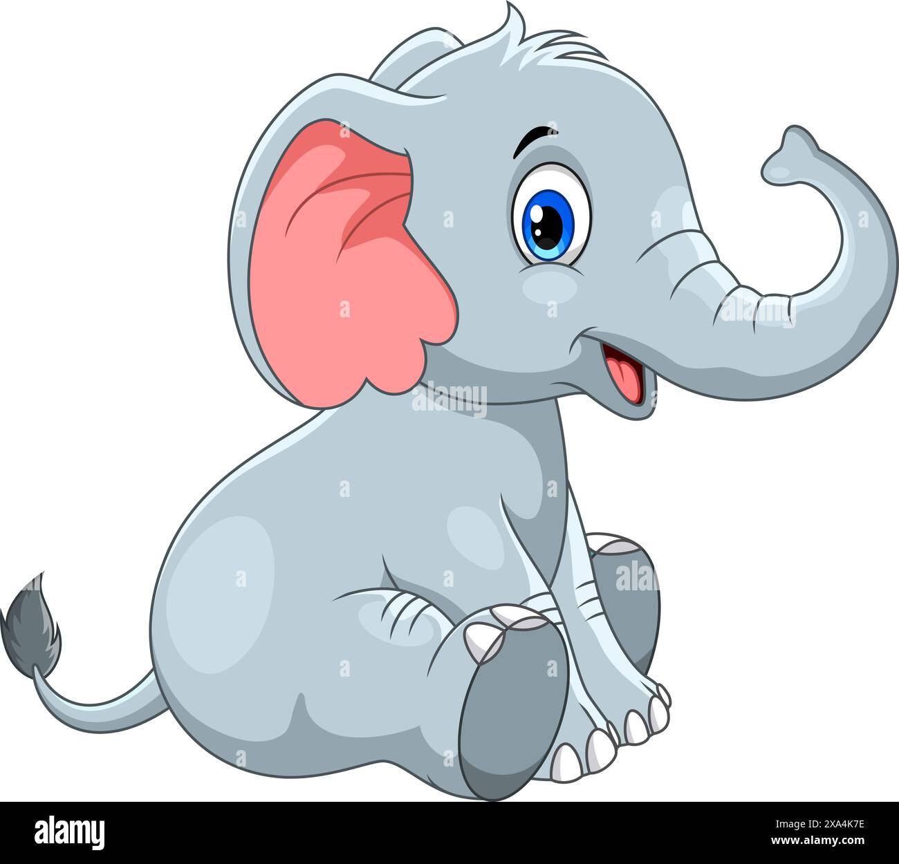 Vector illustration of cute elephant cartoon isolated on white ...