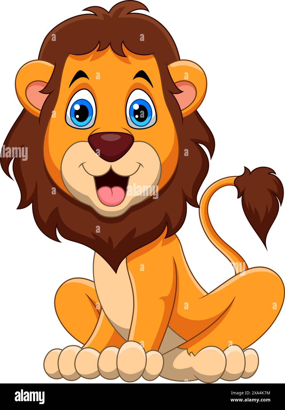 Cute cartoon lion isolated on white background Stock Vector Image & Art ...