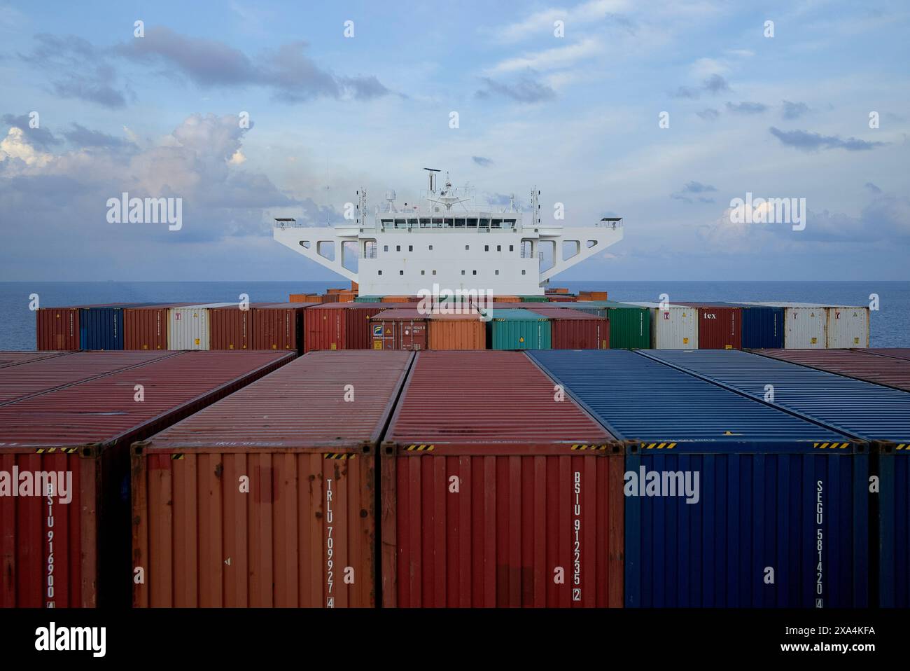 Container ship loaded with cargo containers hi-res stock photography ...