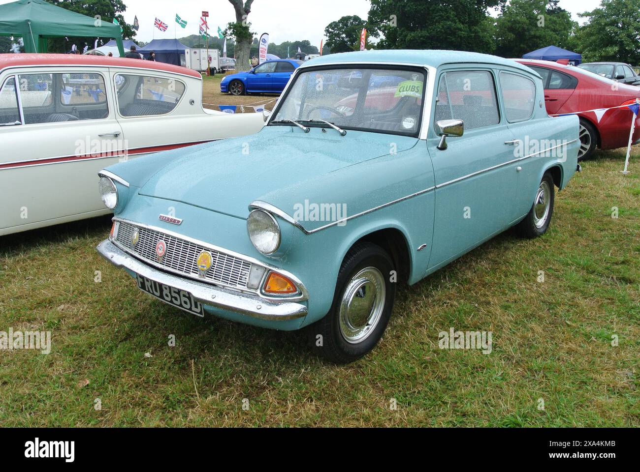 A 1966 Ford Anglia 105E parked on display at the 48th Historic Vehicle ...