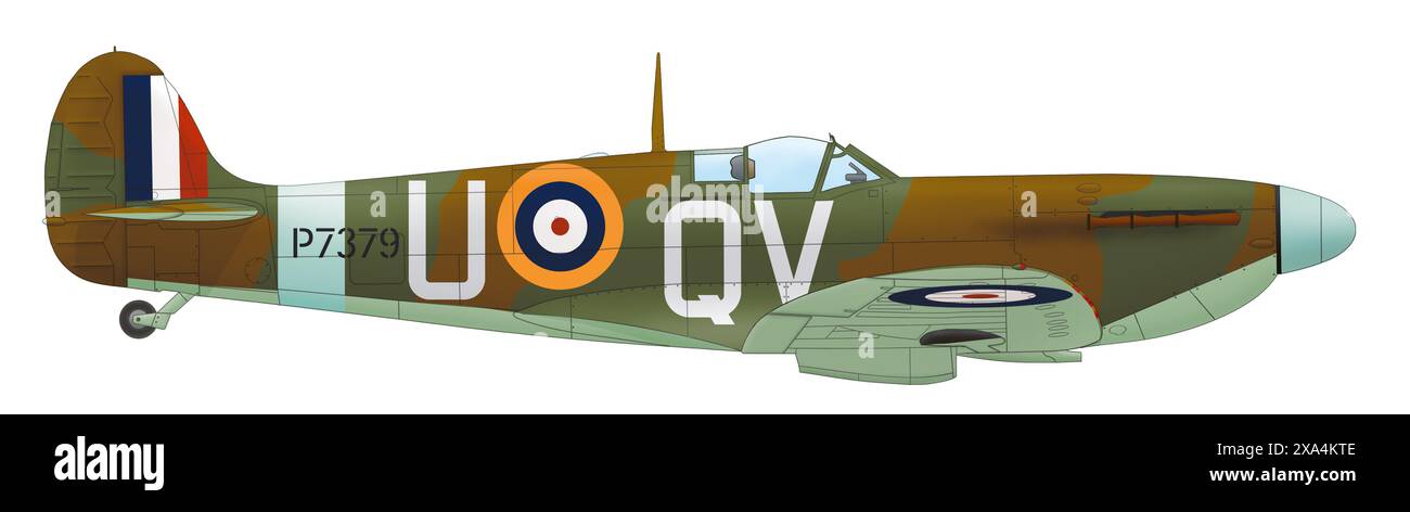 Supermarine Spitfire Mk II (P7397, QV-U) of the No. 19 Squadron RAF ...