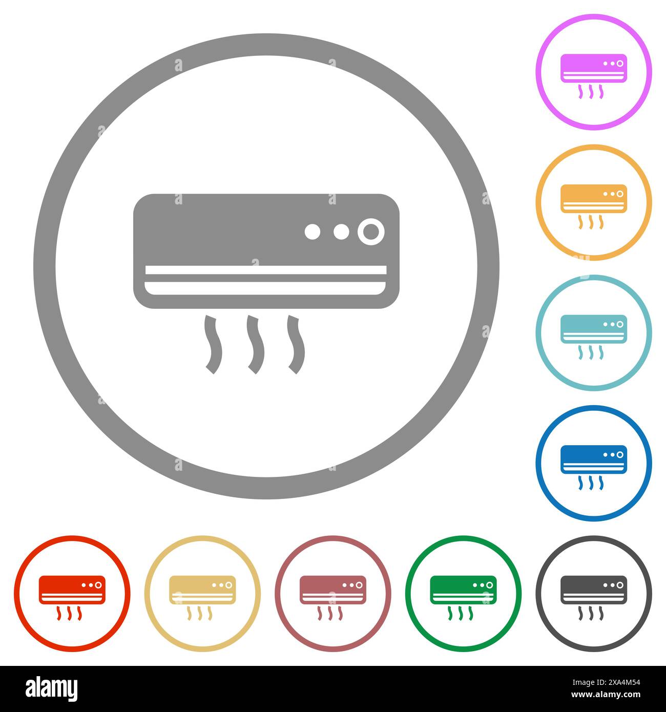 Air conditioner flat color icons in round outlines on white background Stock Vector Image & Art ...