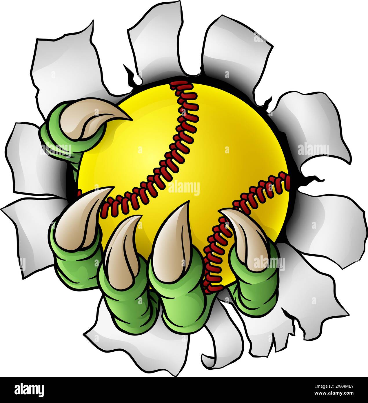 Claw Softball Baseball Ball Dragon Monster Hand Stock Vector Image ...