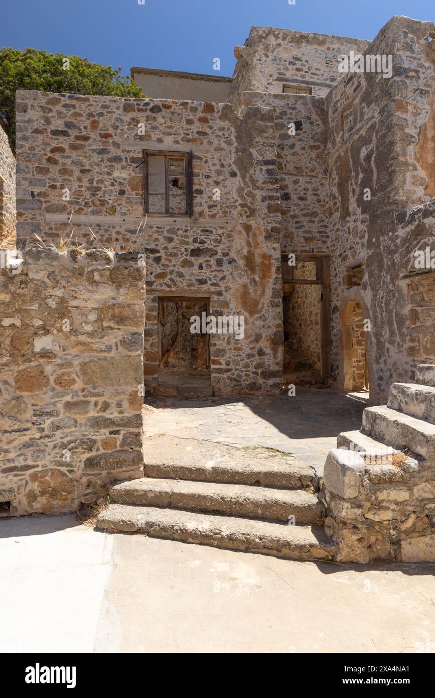 The remains of the houses and streets of the former leper colony within ...