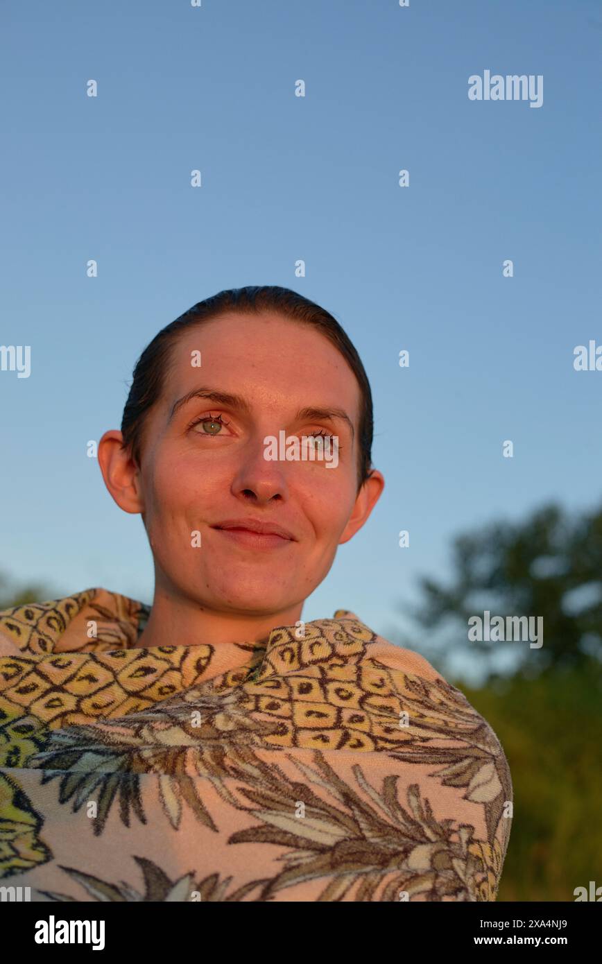Serene female expression hi-res stock photography and images - Alamy