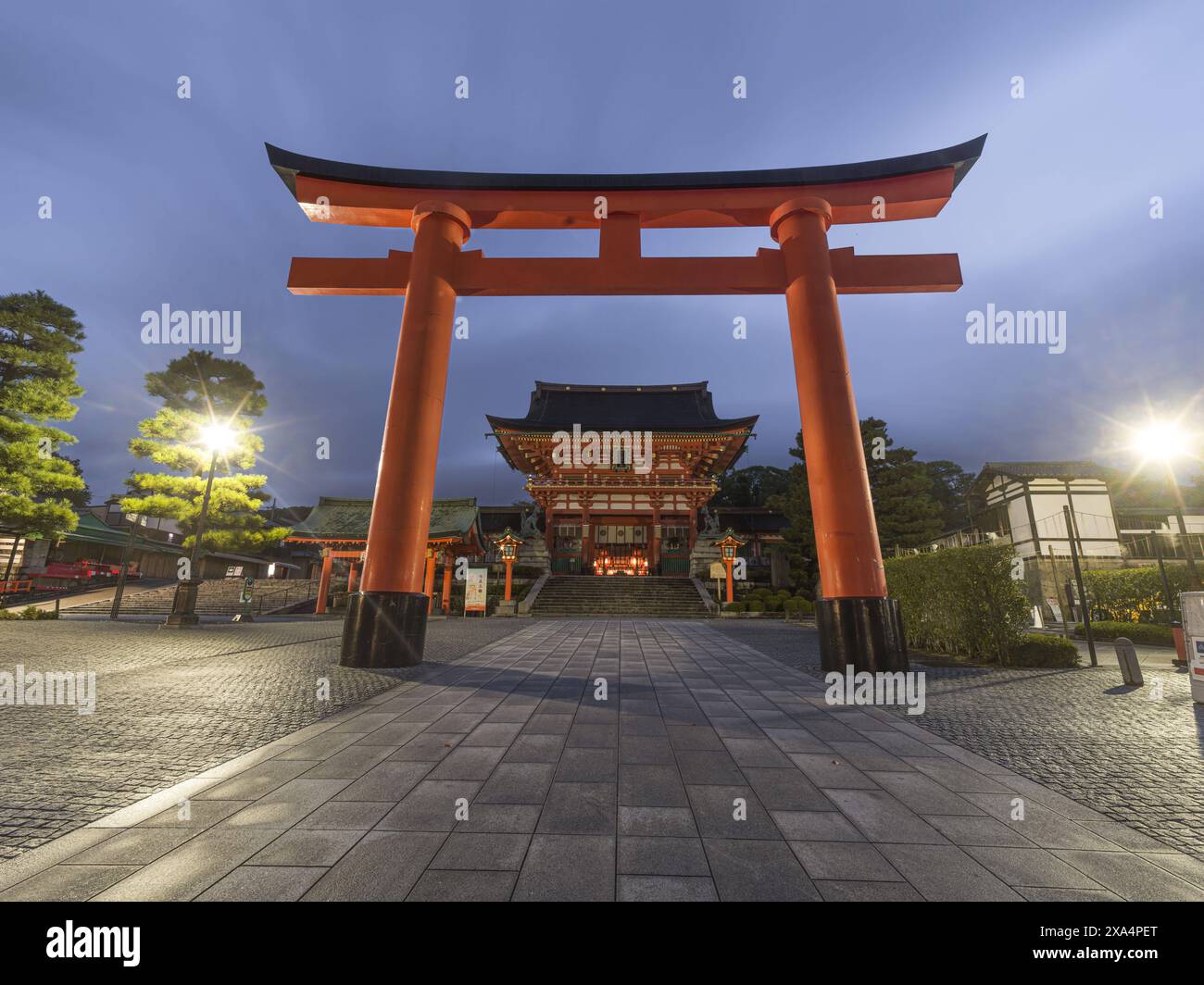 The second torii gate at Fushimi Inari Taisha shrine in Kyoto, Honshu ...