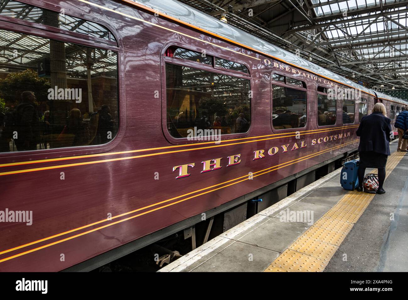 The Royal Scotsman luxury train at Waverley Railway Station platform ...