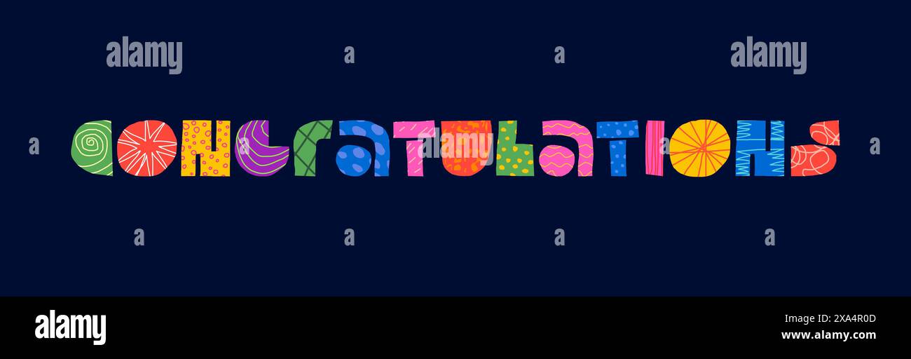 Congratulations abstract decorative inscription concept. Modern ...