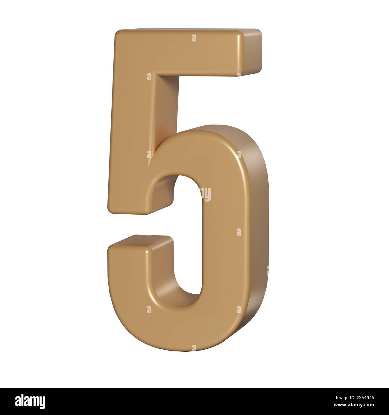3d number five 5 golden or bronze shining typography symbol or sign ...