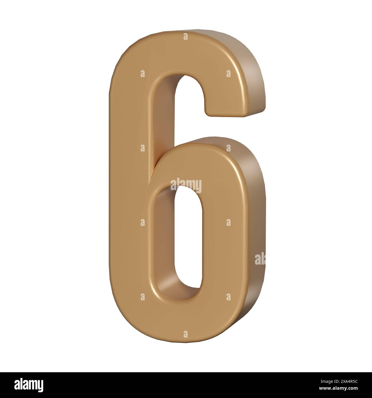 3d number six 6 golden or bronze shining typography symbol or sign ...