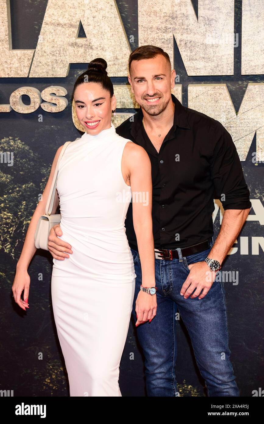 Macarena Millán and Rafa Mora posed during the photocall during a special showing of the ape ...