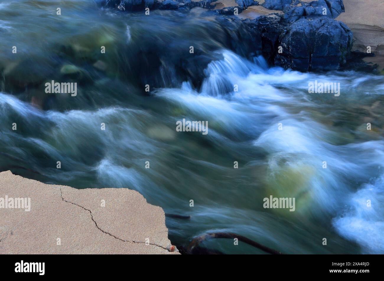 Tidal stream on beach, Balnakeil, near Durness, Sutherland, Highland ...