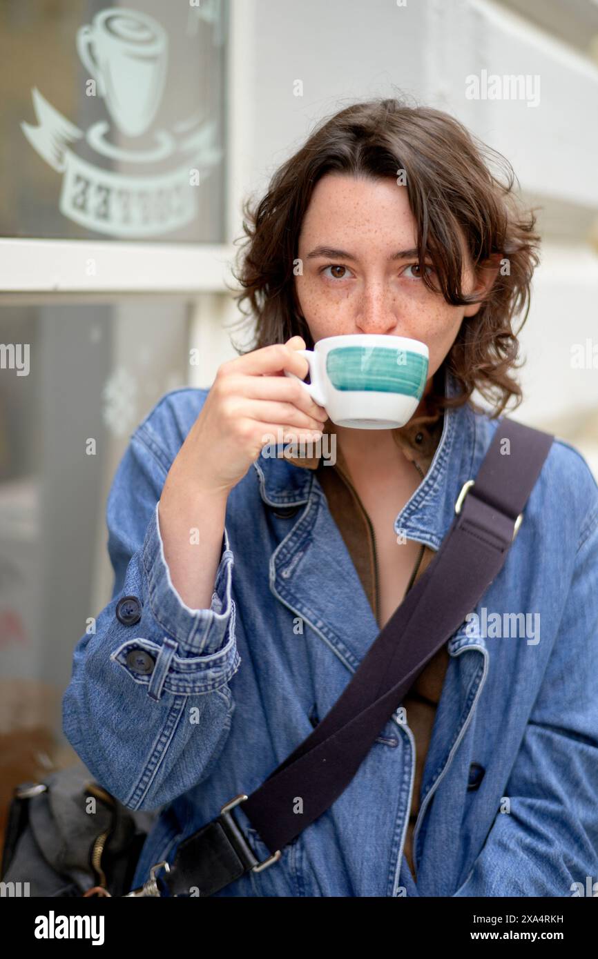 Have a coffee outside hi-res stock photography and images - Alamy