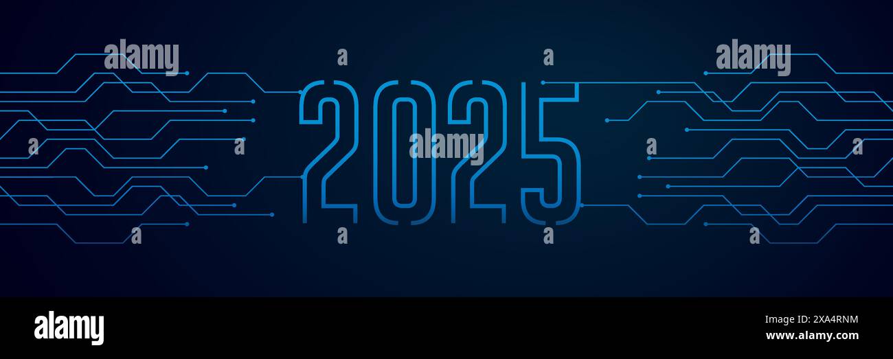 circuit board electronics digital technology banner 2025 blue vector ...