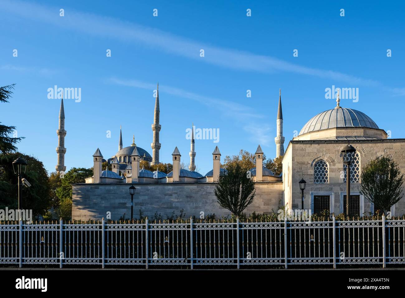 View of the Blue Mosque Sultan Ahmed Mosque, from Sultanahmet Park, constructed between 1609 and ...