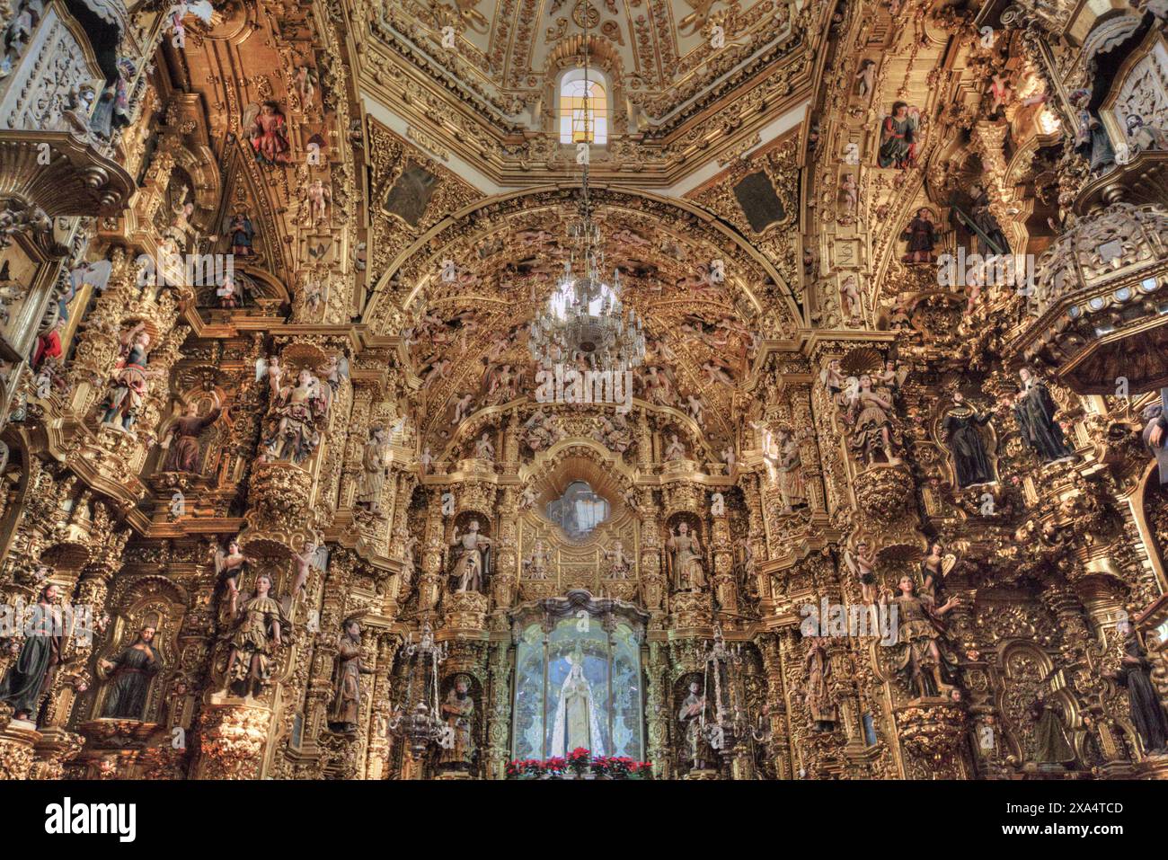 Statue of the Virgin of Ocotlan, polychrome Figures, Apse, Interior ...