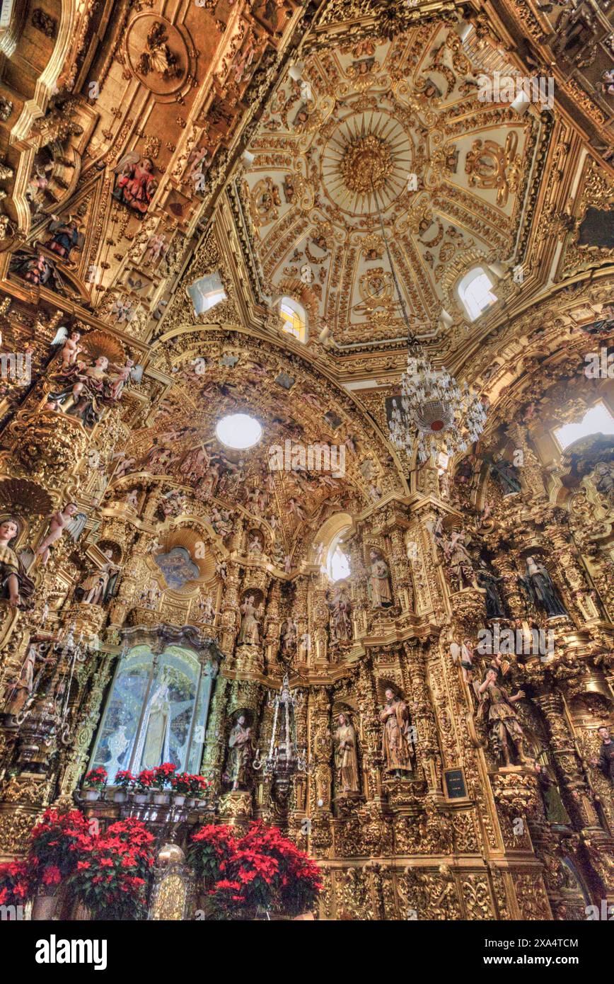 Statue of the Virgin of Ocotlan, polychrome Figures, Apse, Interior ...