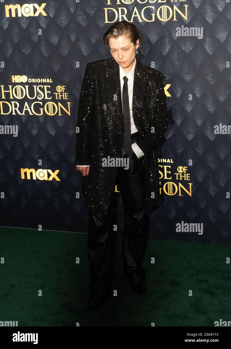 Emma D'Arcy wearing dress by Celine attends premiere of HBO 'House of ...