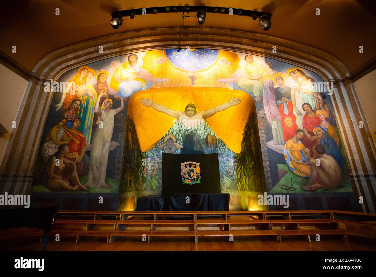 Theater Stage with Diego Rivera s Fresco The Creation, Art and Culture ...