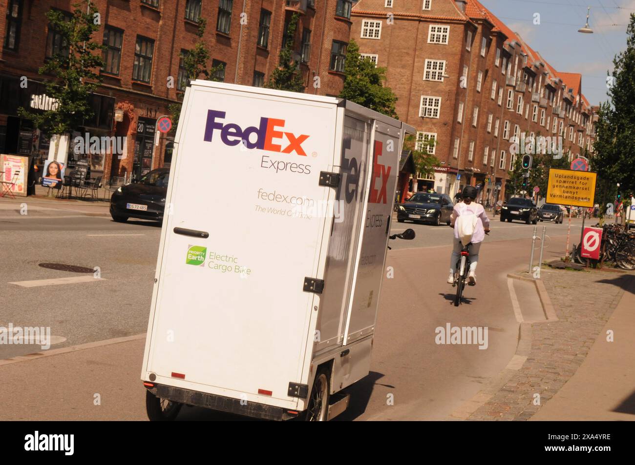 Copenhagen/ Denmark/04 jUNE 2024/ FedExpres bike delivery nale in ...