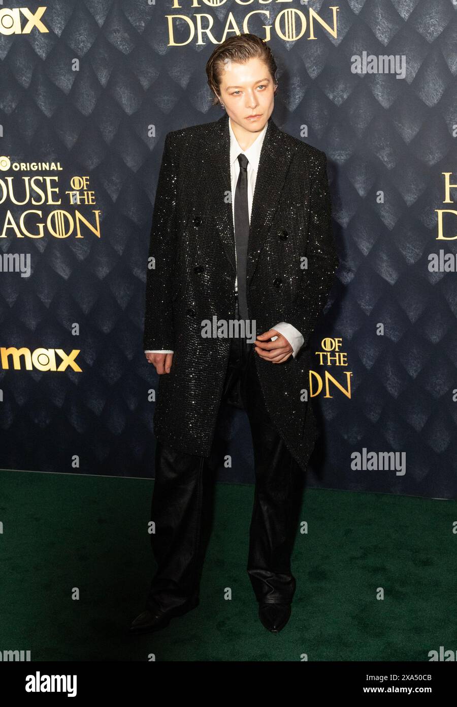 Emma D'Arcy wearing dress by Celine attends premiere of HBO 'House of ...