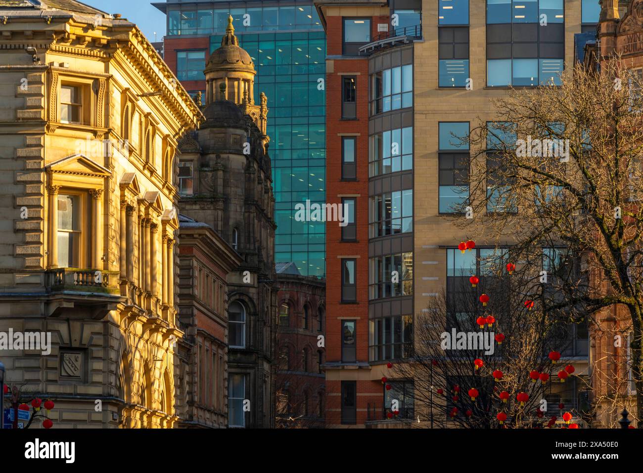 View of Victorian architecture and contemporary architecture ...