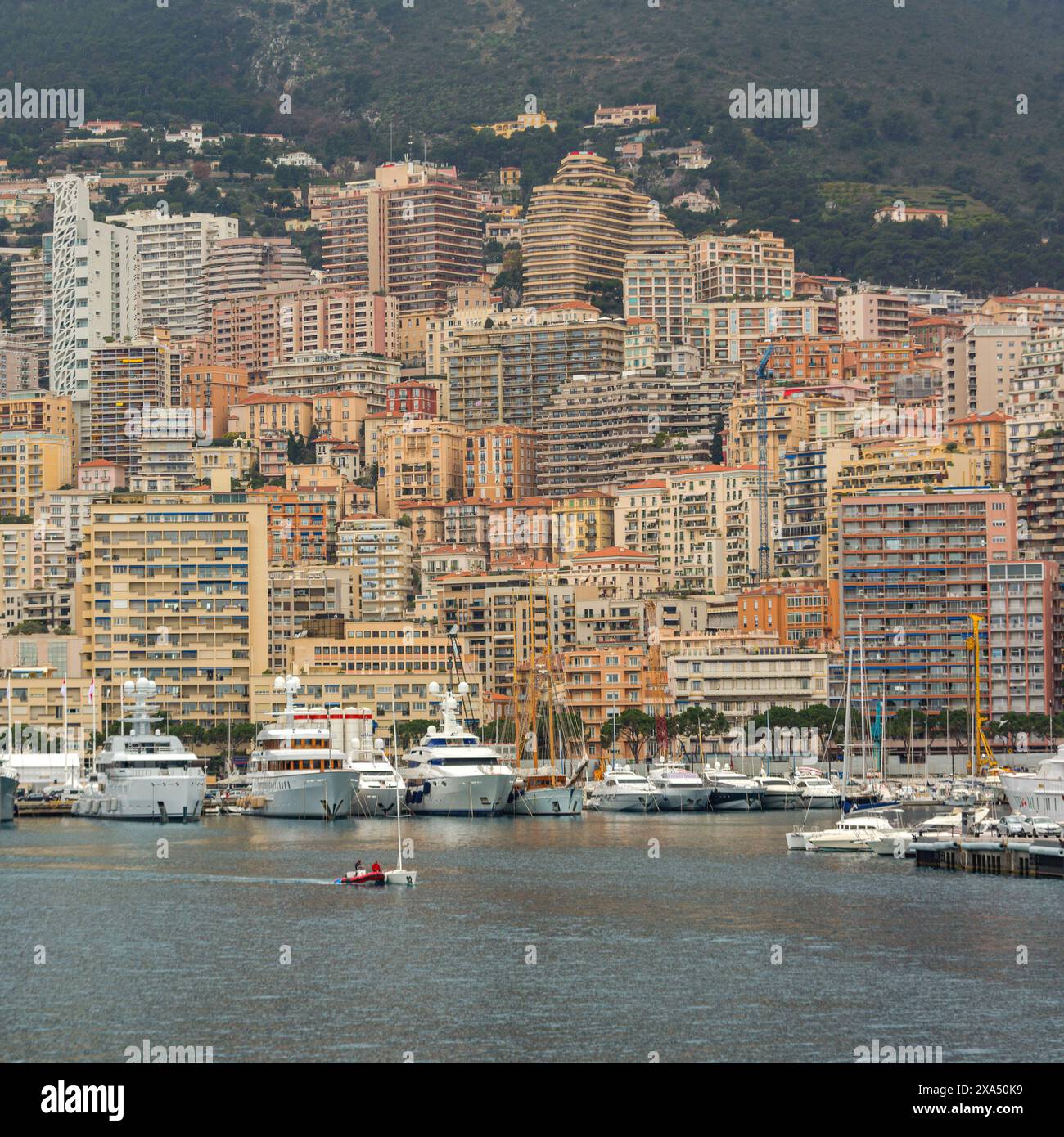 Monaco - February 2, 2016: Moored Luxury Yachts at Port Hercule Winter ...