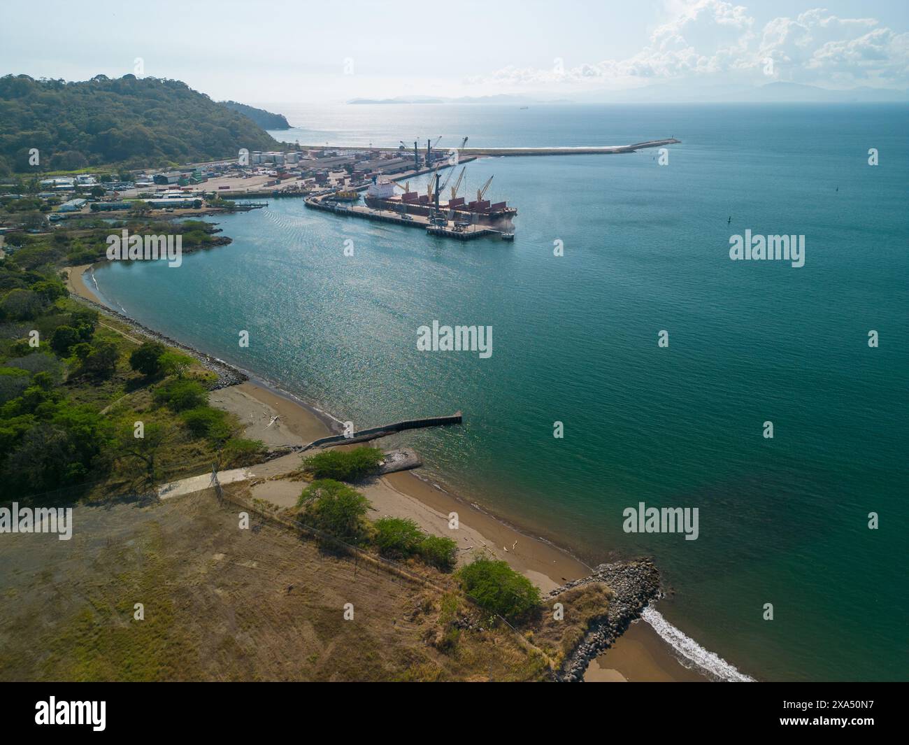 An aerial view of Caldera port in Puntarenas, Costa Rica Stock Photo ...