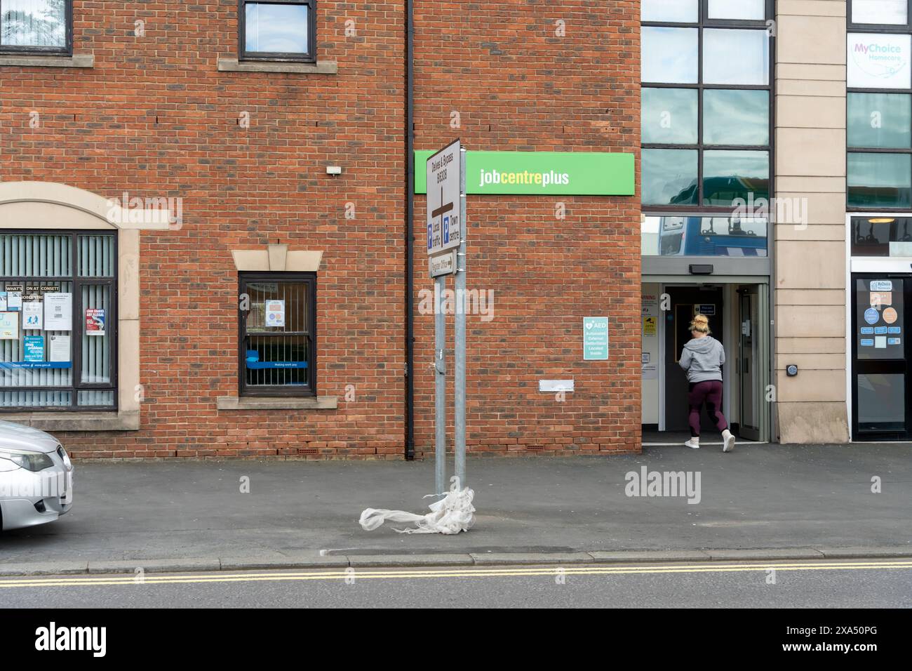 Consett, County Durham, UK. June 4th 2024. Street scene in the former ...