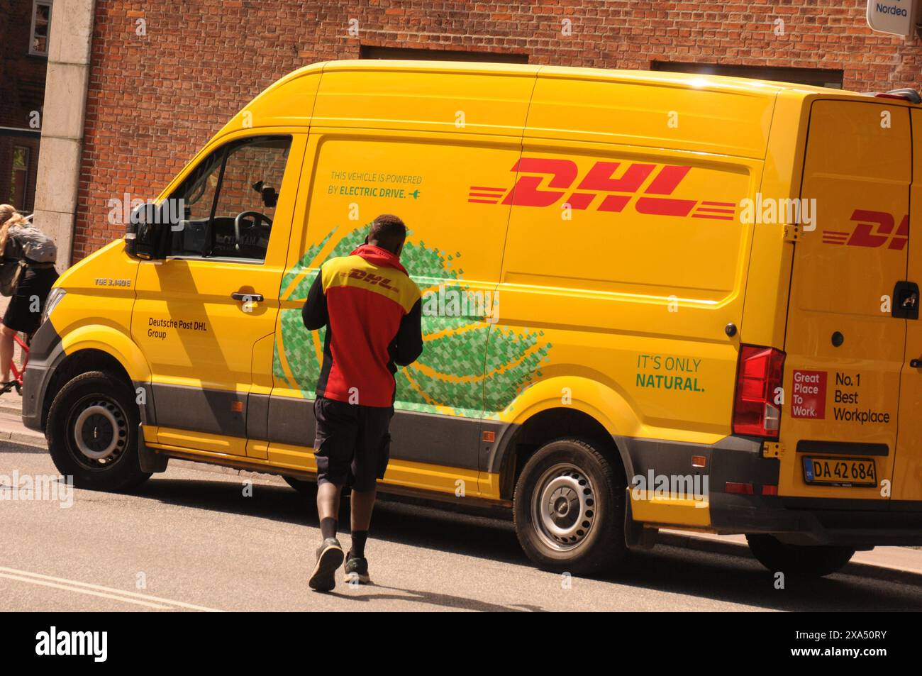 Copenhagen/ Denmark/04 jUNE 2024/Deutsche post DHL delivery van in ...