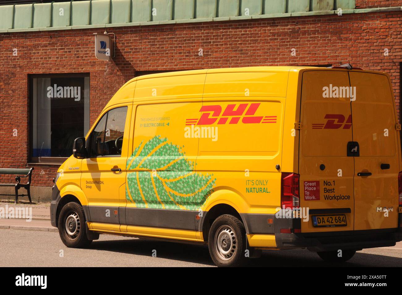 Copenhagen/ Denmark/04 jUNE 2024/Deutsche post DHL delivery van in ...