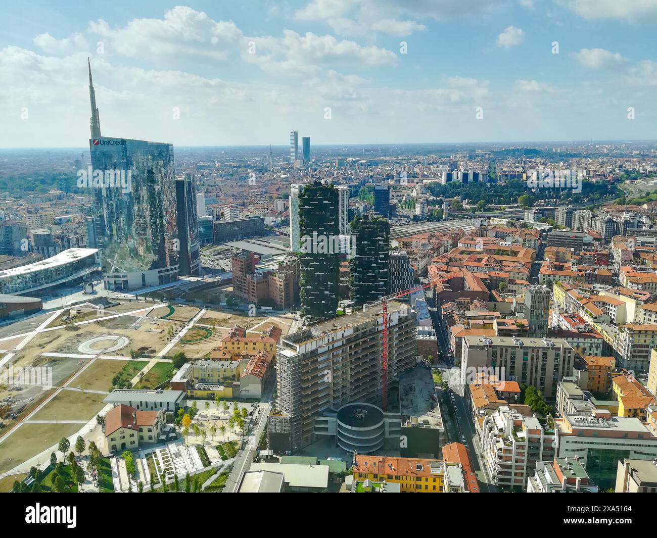Milan aerial view. Milano city, Italy. Modern buildings view Stock ...