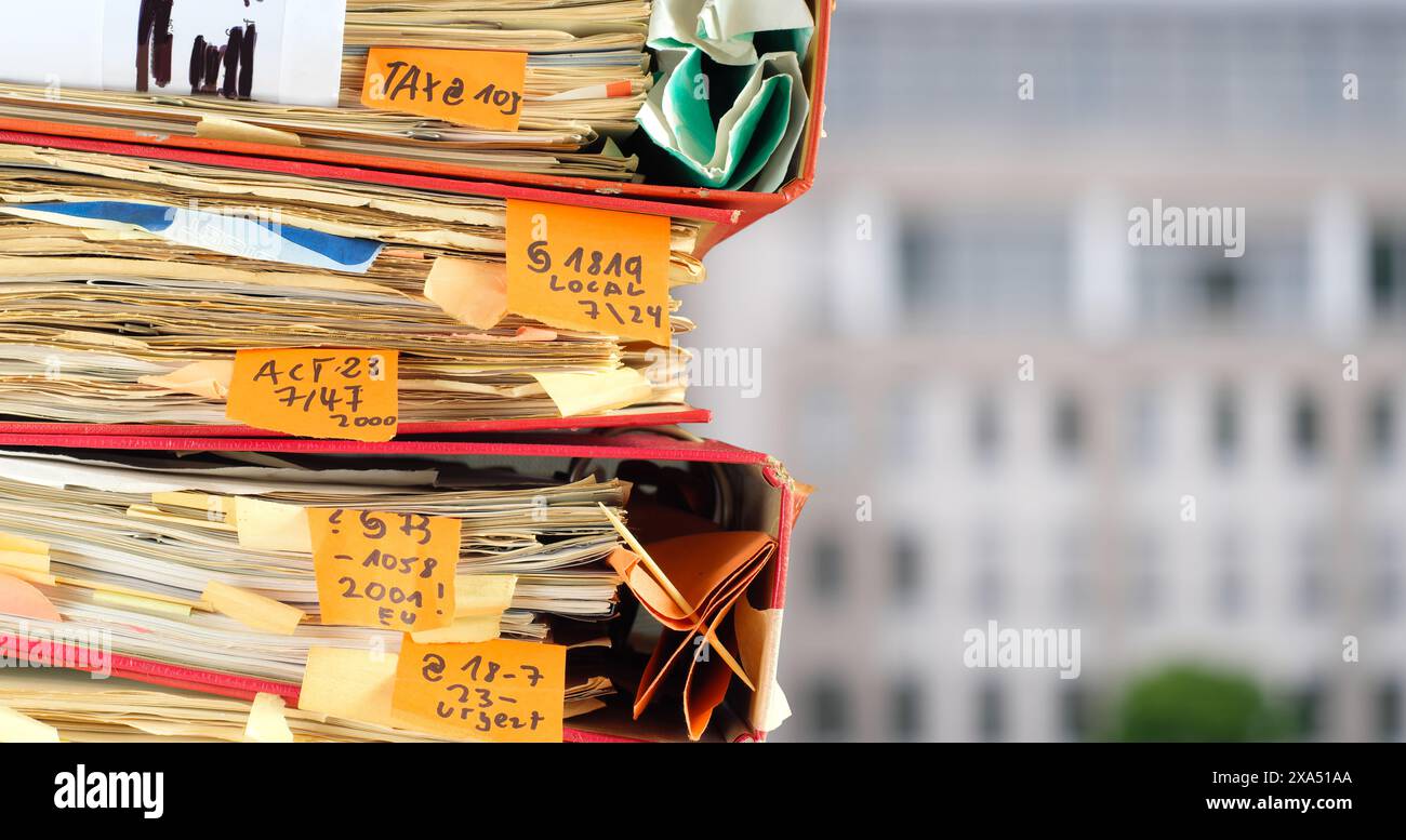 Bureaucracy,business obstruction,chaotic economic policy concept. Stack ...