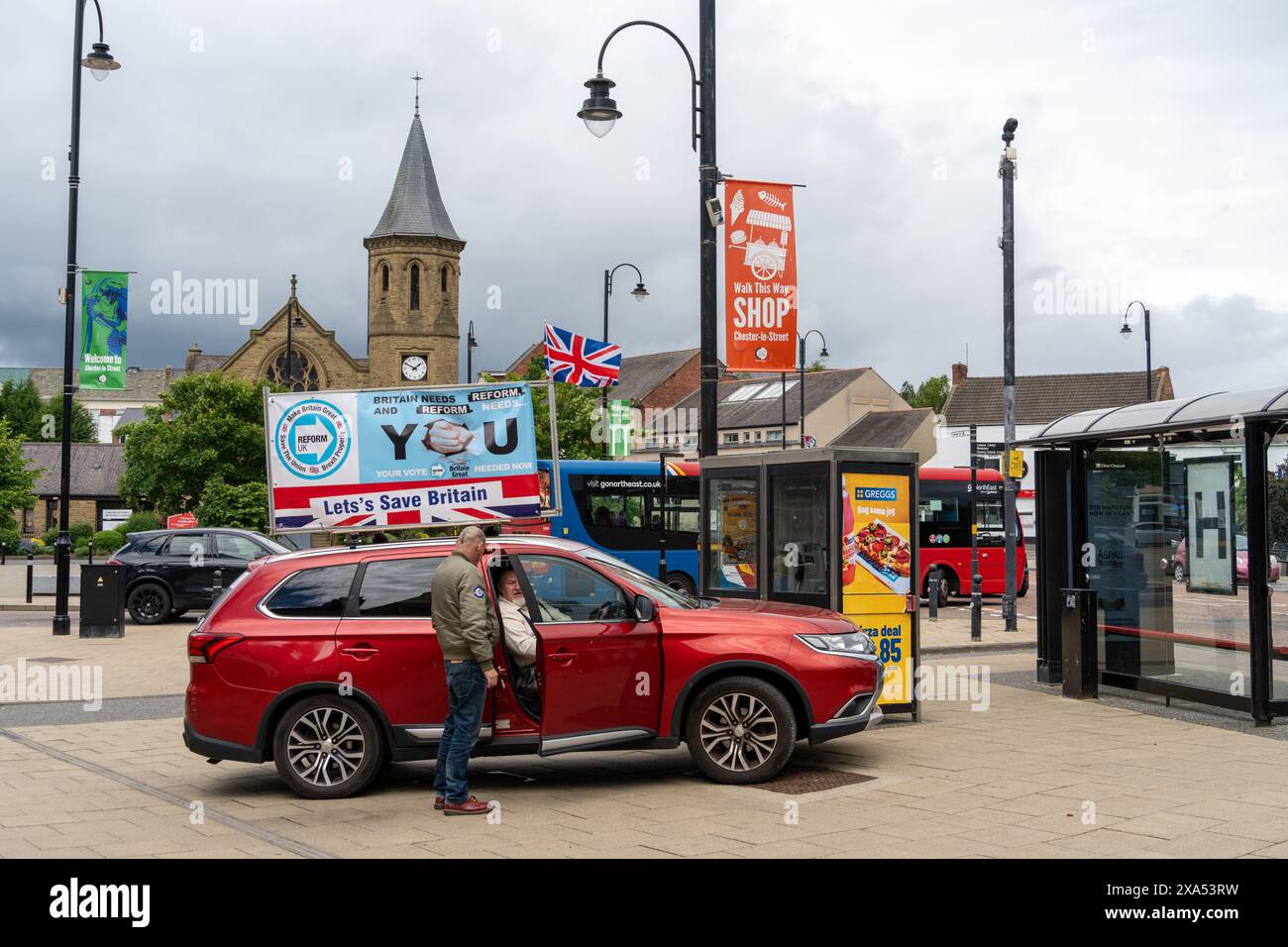 Chester-le-Street, County Durham, UK. June 4th 2024. Reform UK ...