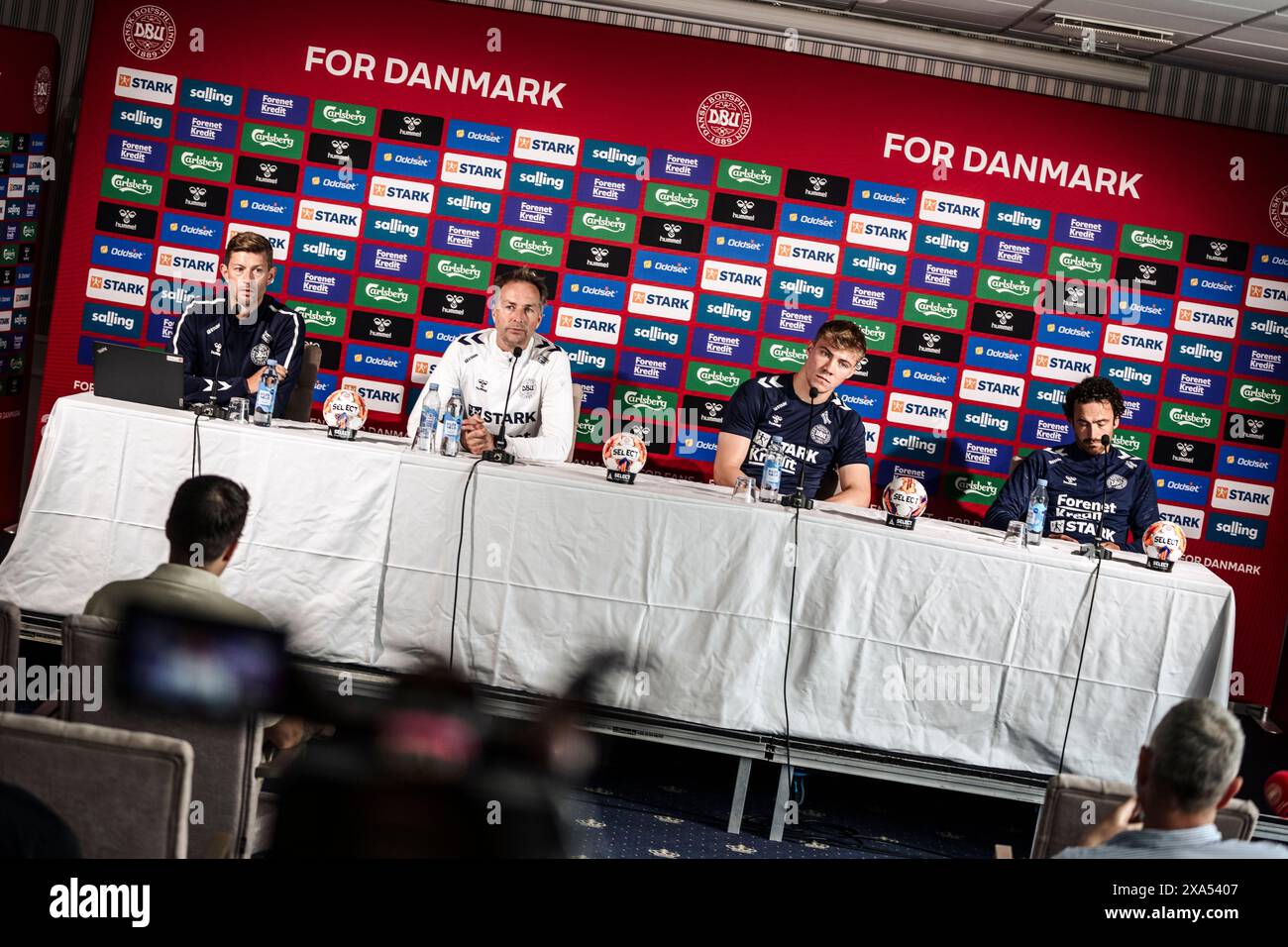Elsinore, Denmark. 04th June, 2024. From left: Press responsible for ...