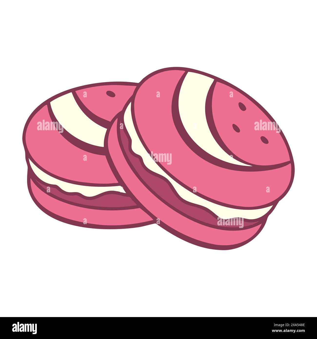 Strawberry cookies with filling, pink berry cookies and cream filling ...