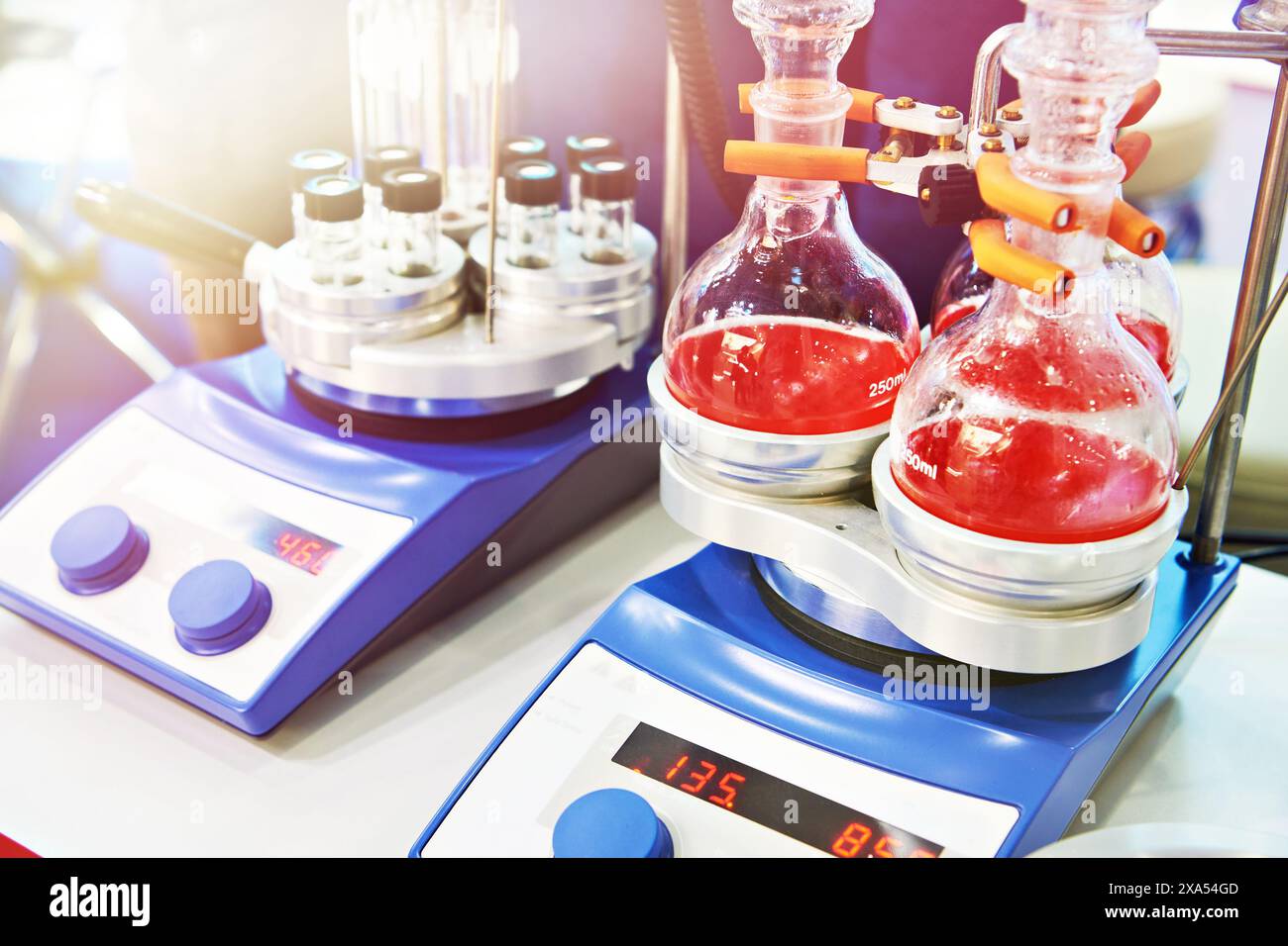 Laboratory heating blocks with interchangeable inserts for flasks Stock ...