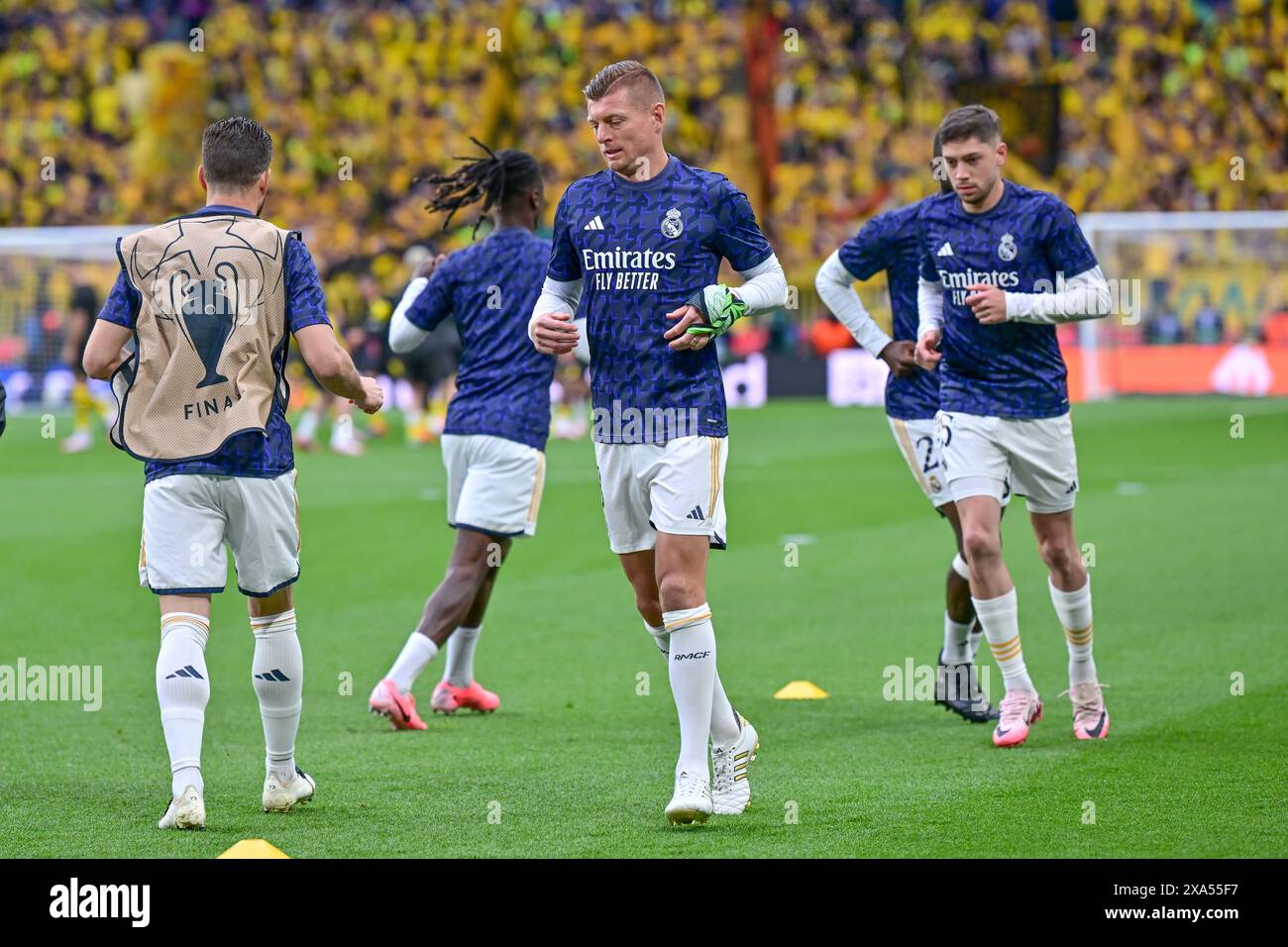 Real Madrid players warm up before the UEFA Champions League Final 2024 ...