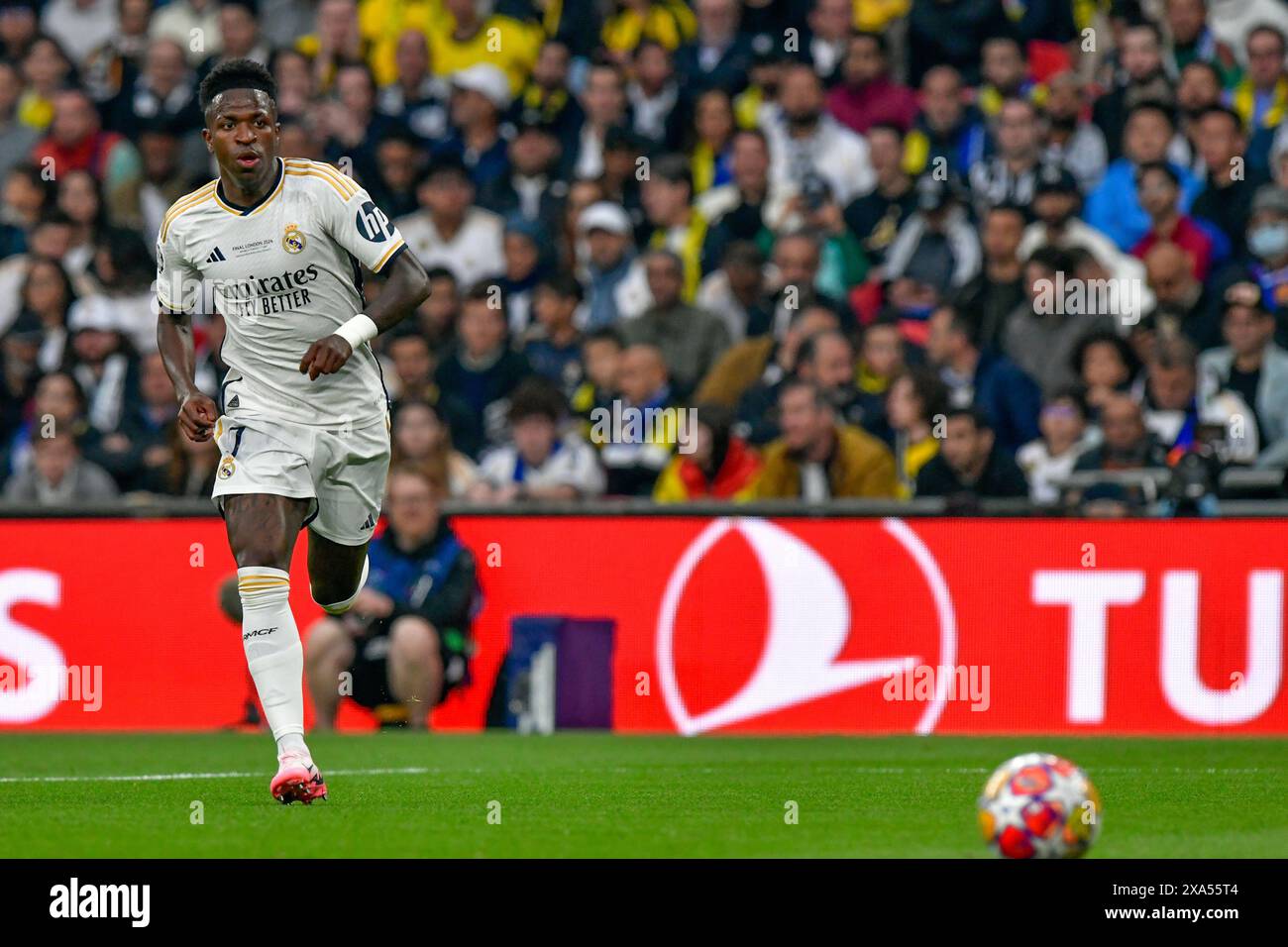Vinicius Junior of Real Madrid seen in action during the UEFA Champions ...