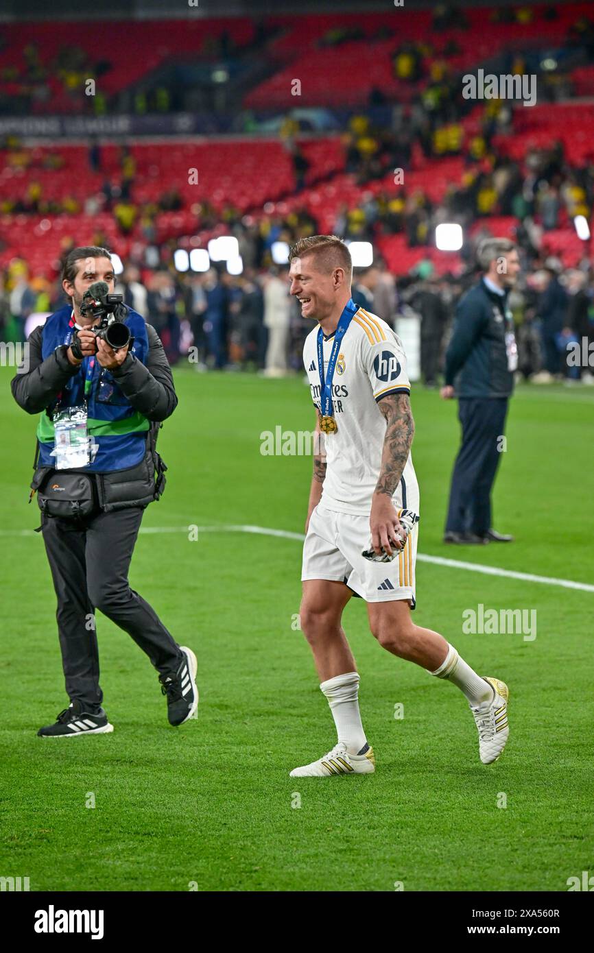 Toni Kroos of Real Madrid celebrates their victory after the UEFA ...