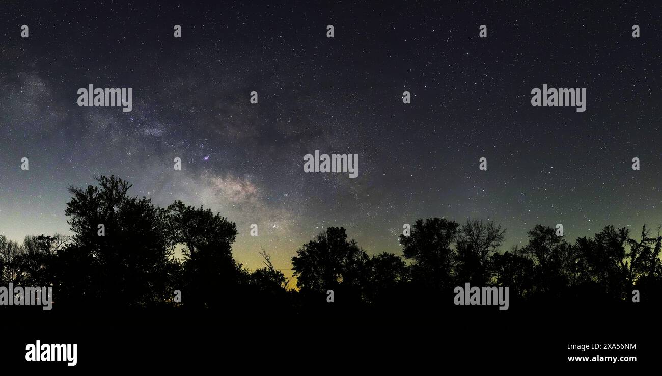 A Panographic photo of southern sky with Milky Way rising Stock Photo ...
