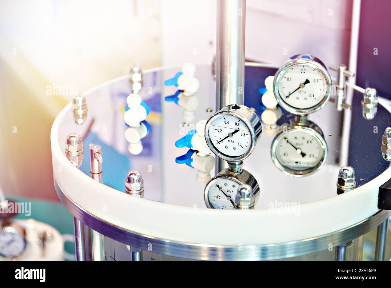 Laboratory chemical reactor with pressure gauges Stock Photo - Alamy