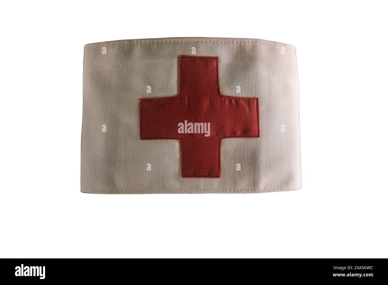 Detail of the red cross doctors' armband from the Second World War. On ...