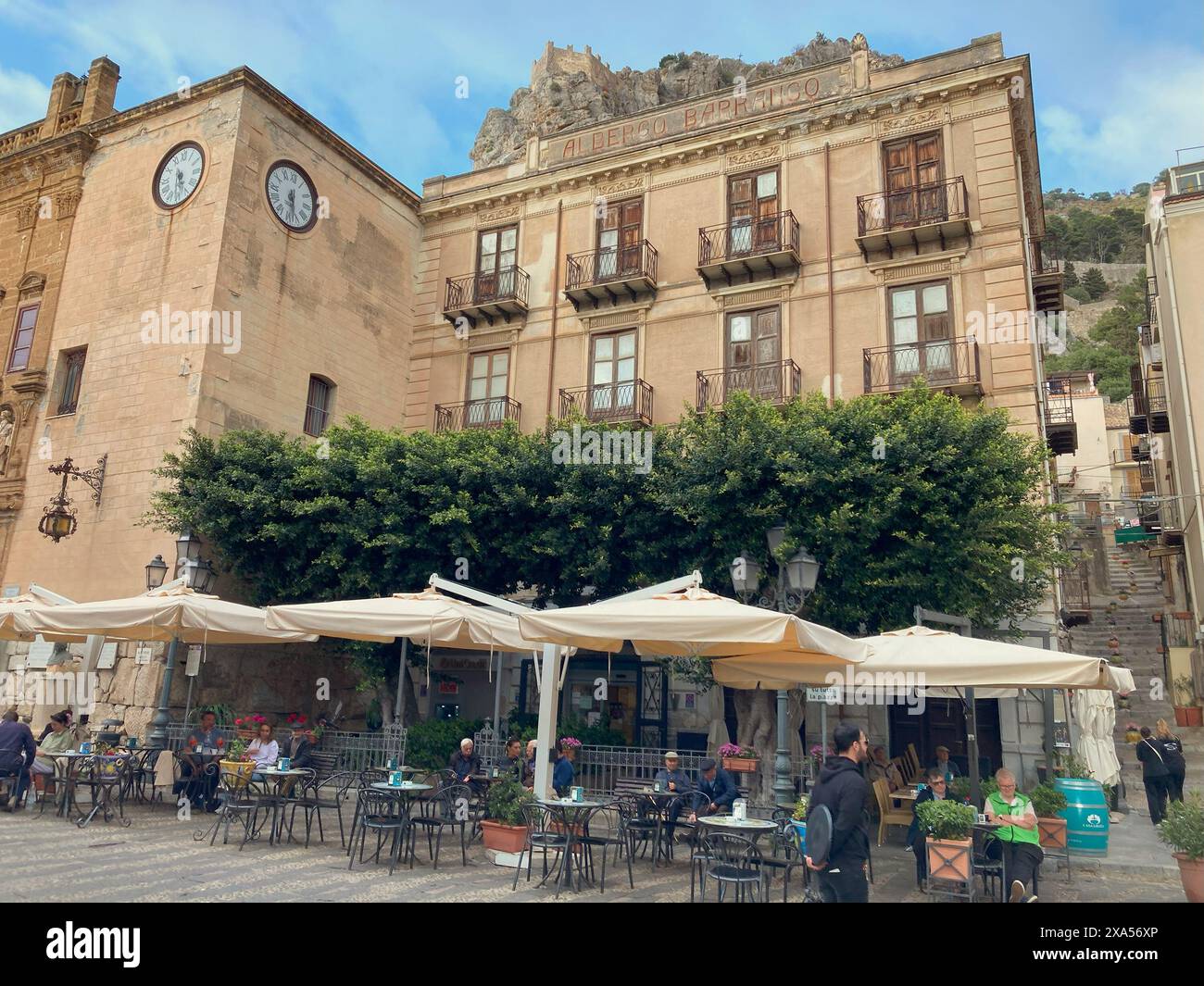 Italy, Cefalù - April 11, 2024: Historic hotel Albergo Barranco Stock ...