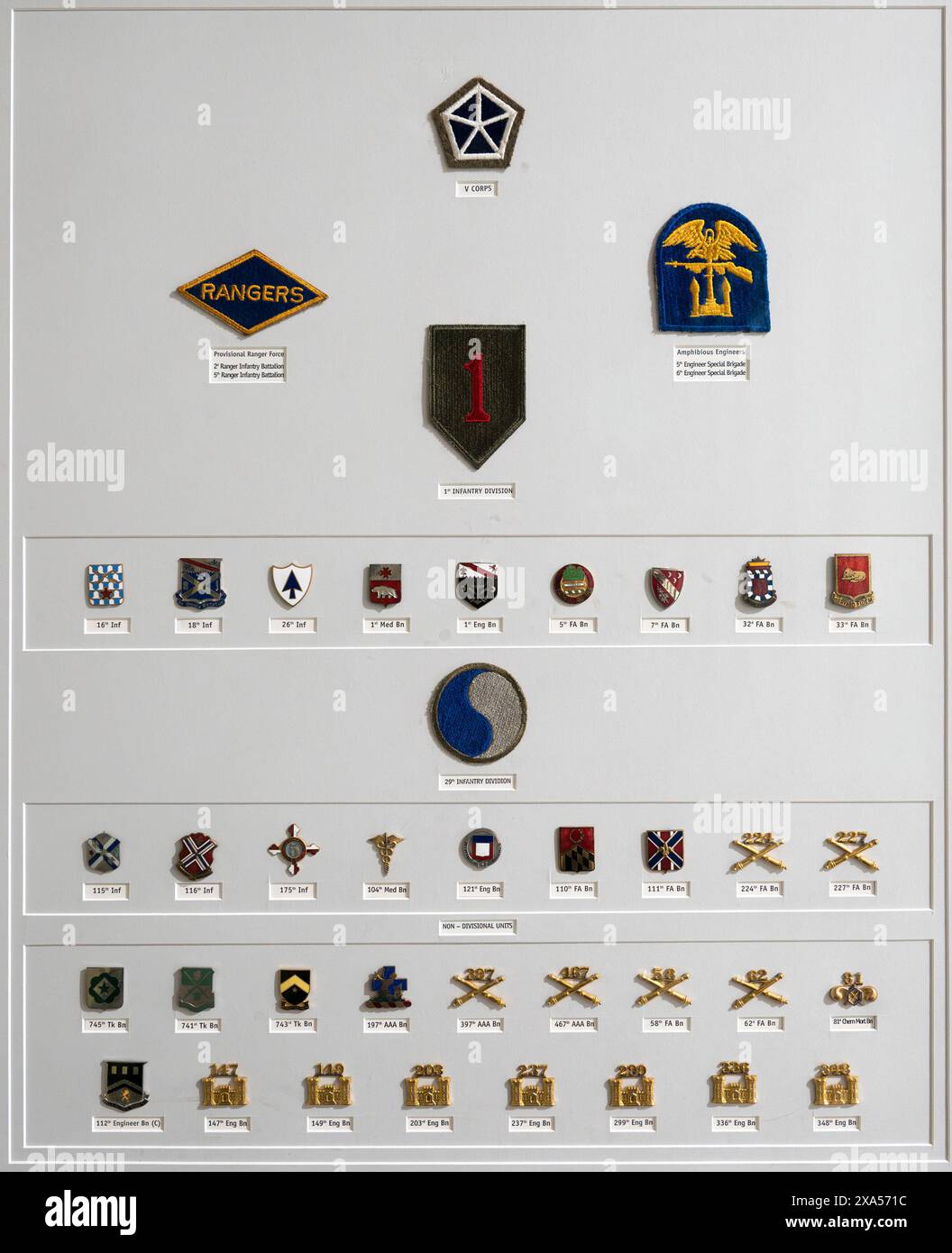 Detail of medals and insignia from the Second World War American D-Day ...