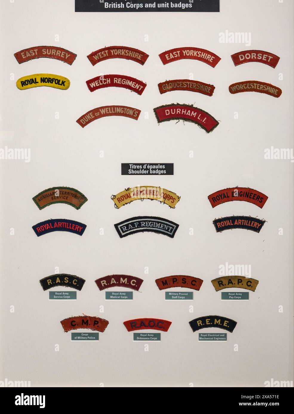 Detail of the different British Corps and Unit badges at the Battle of ...